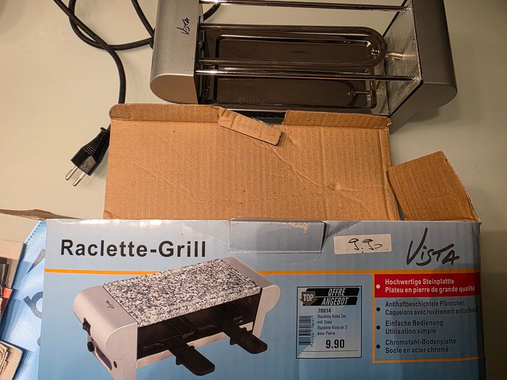 Mini Raclette-Grill (2 Plätze) von Vista mit Steinplatte (Gebraucht) in ...