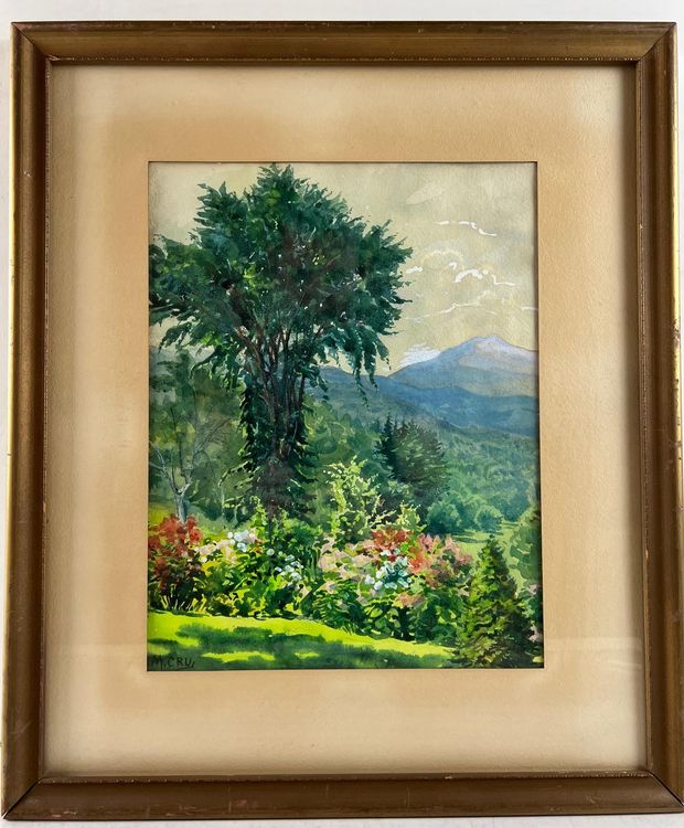 Sehr Alte Landschafts Aquarell Signiert mit Notiz. | Kaufen auf Ricardo