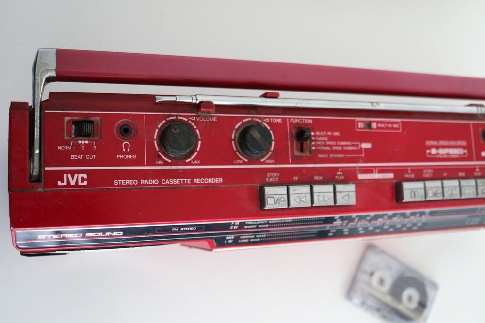 1980s Rare JVC Boombox Stereo Radio Cassette Recorder in Red | Kaufen ...