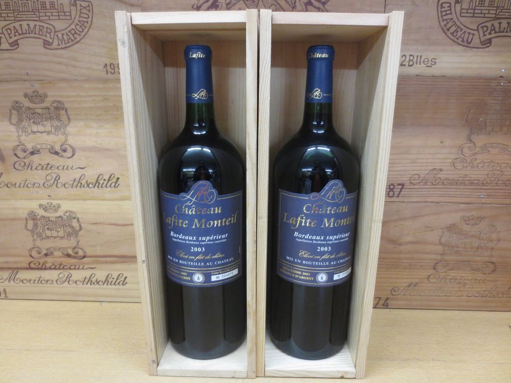 2 Mag. Fl. Chat. Lafite Monteil 2003 in OHK 150cl. (Lot 135) (Neu ...