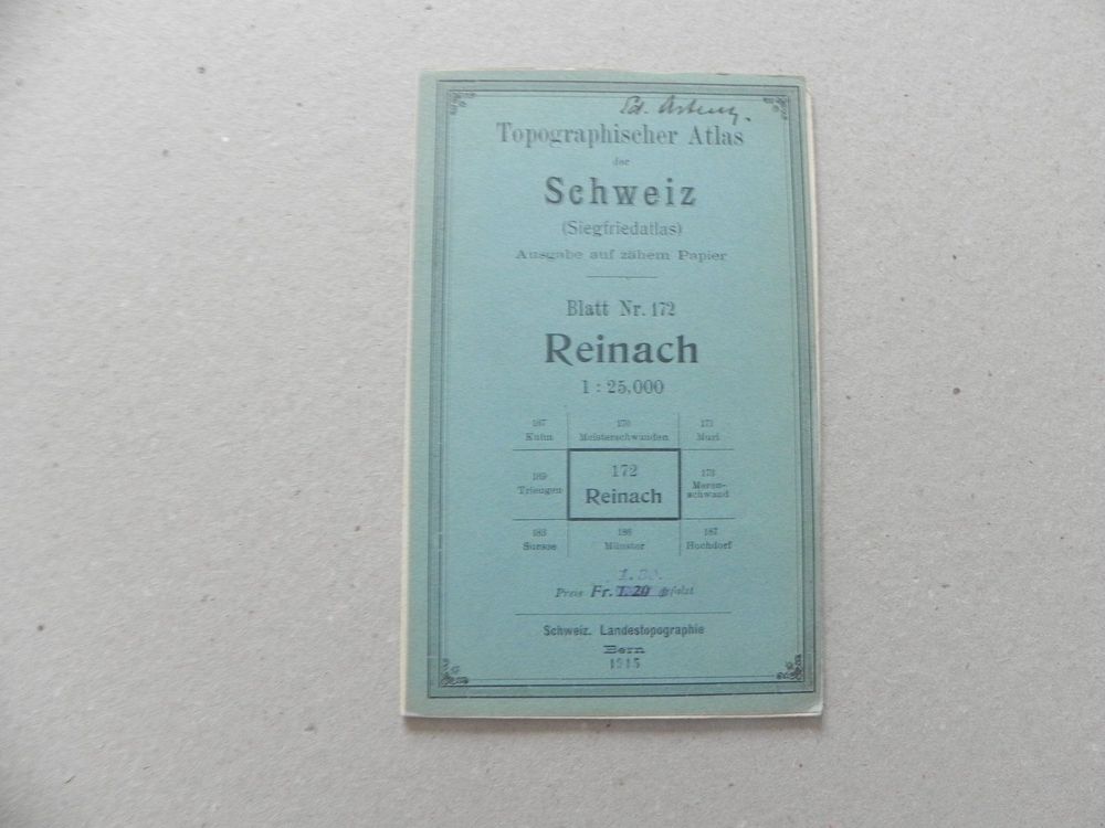 Landkarte Karte Reinach AG 1915 Pfeffikon Menziken Ermensee | Kaufen ...
