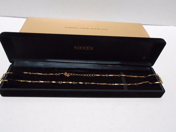 NIKKEN DIAMOND-CUT GOLD PLATED NECKLACE (Neu und originalverpackt) in ...