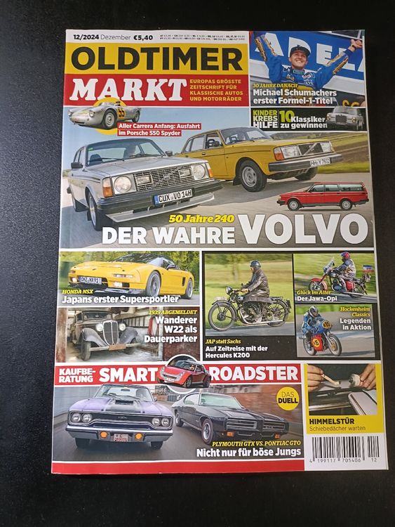 Oldtimer Markt Magazin Dezember 2024 Volvo, Honda NSX, etc. (Gebraucht) in Mesocco für CHF 3 ...