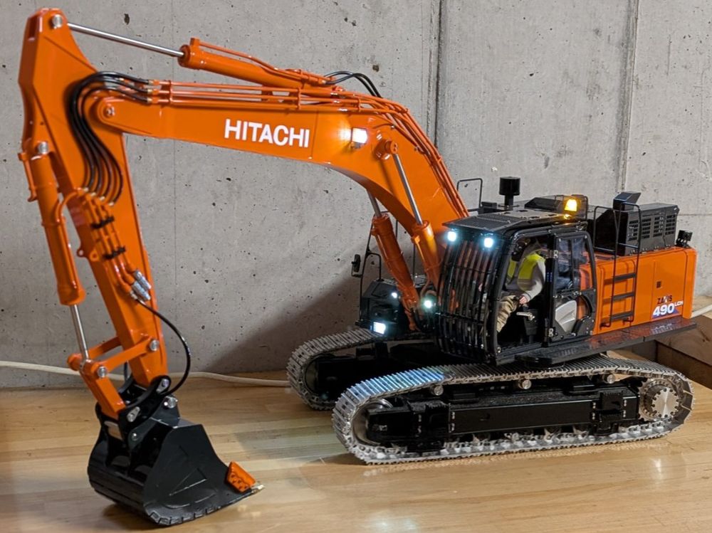 RC Hitachi 490 1:14 Vollausstattung Hydraulik Bagger (Neu (gemäss ...