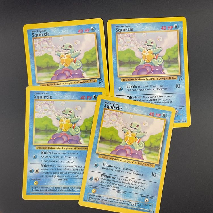 Pokémon 4 x Squirtle Base Set / Base Set Two Ab 1 | Kaufen auf Ricardo