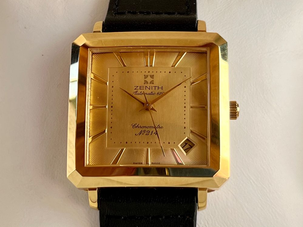 Zenith Elite 670 Chronometer Square 18k Gold Full Set | Kaufen auf Ricardo