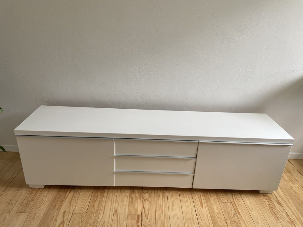 Ikea Besta Burs TV-Bank, Hochglanz weiss (Gebraucht) in Netstal für CHF ...