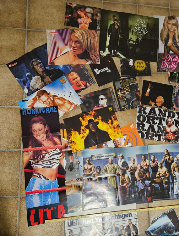 WWE Wrestling Poster Sammlung Attitude Era Divas WWF WCW (Gebraucht) in ...