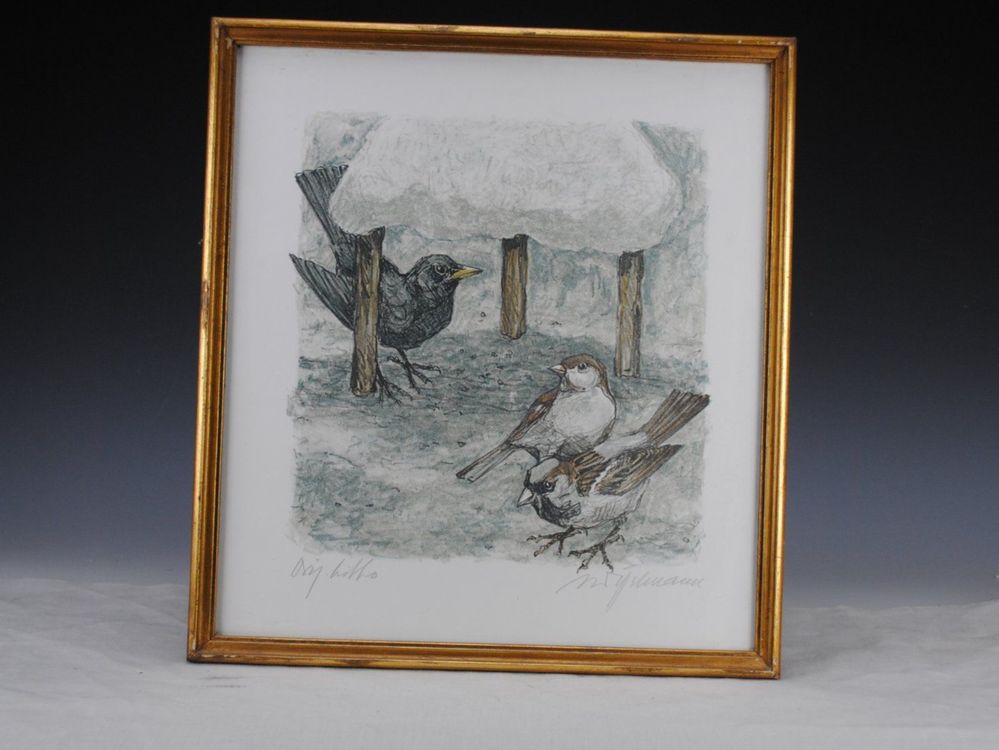 Alex Walter Diggelmann (1902-1987) Vögel Farblitho Signiert (Gebraucht ...