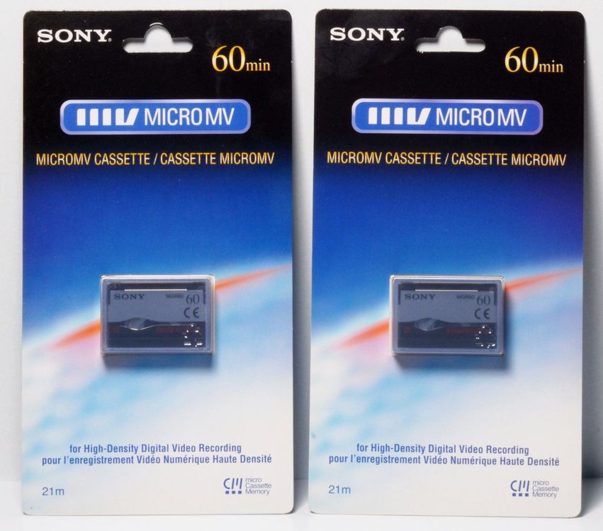 2 Stück SONY Micro MV Cassetten 60 Min. (Neu und originalverpackt) in ...