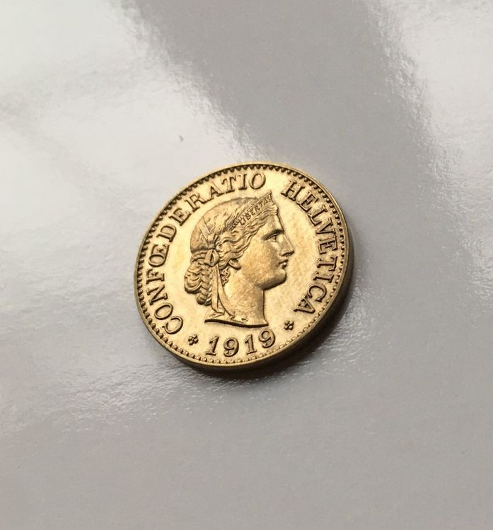 1919 10 Rappen Messing in Top Erhaltung (Gebraucht) in Kirchberg SG für CHF 49.5 – mit Lieferung ...