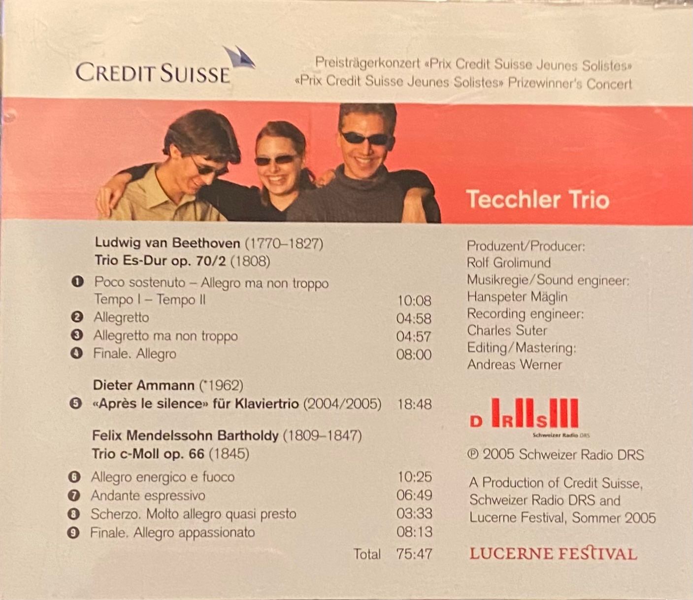 Tecchler Trio CD Lucerne Festival Beethoven • Dieter Ammann (Gebraucht ...