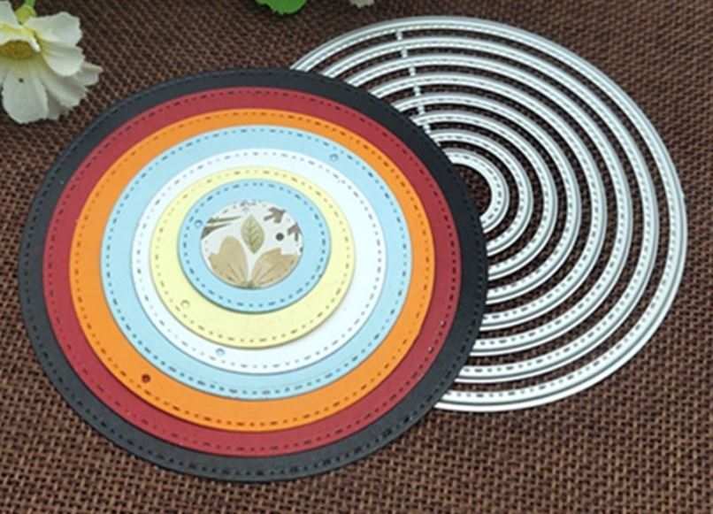 Neues Stanzschablonenset runde Basisrahmen "genäht" (Neu und ...