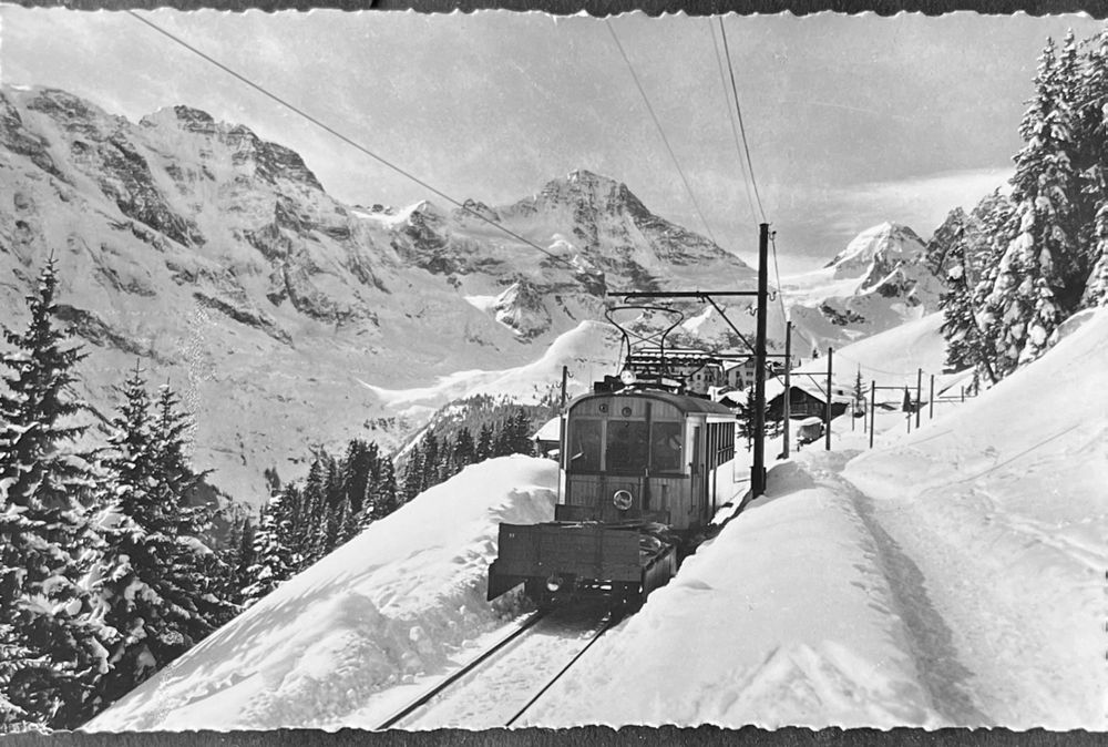 alte Mürrenbahn BLM im Winter mit Mürren (Gebraucht) in Wabern für CHF ...