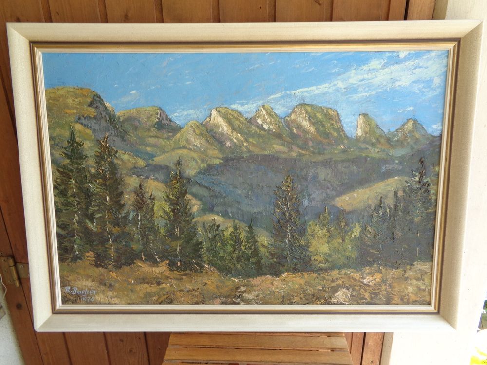 OELGEMÄLDE CHURFIRSTEN TOGGENBURG SIGN. R.BUCHER | Kaufen auf Ricardo