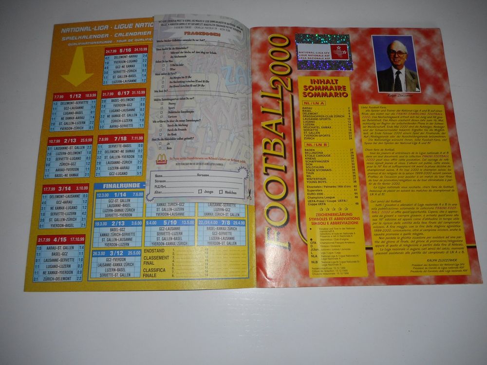 Panini Football Album 2000 komplett/Fussball/Schweizer NL (Gebraucht ...