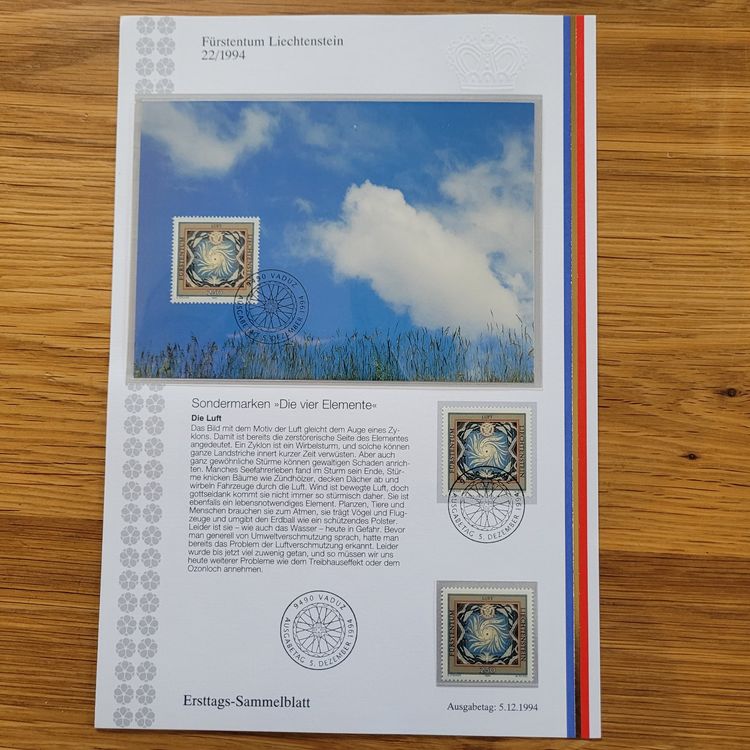 Documente Fürstentum Liechtenstein Vaduz 1994 (Gebraucht) in Biel/Bienne für CHF 1 – mit ...