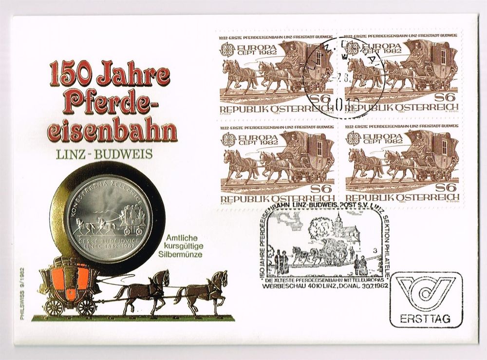1982_150 Jahre Pferdeeisenbahn_Linz (Neu (gemäss Beschreibung)) in Hombrechtikon für CHF 4.9 ...