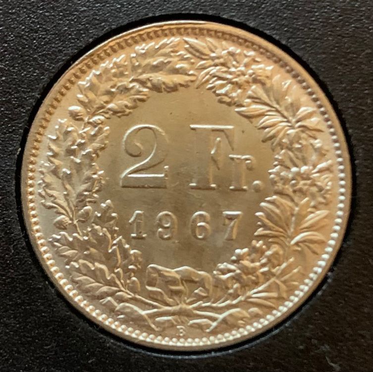 1967 Münze 2 Franken Silber (Gebraucht) in Eggersriet für CHF 3.9 – mit Lieferung auf Ricardo kaufen