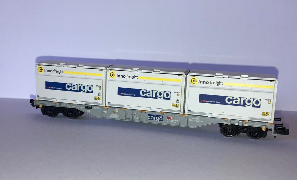 Minitrix SBB Cargo Container-Tragwagen mit kkk und OVP | Kaufen auf Ricardo