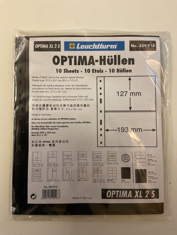 Leuchtturm Optima-Hüllen XL 2S 10 Hüllen Originalverpackung (Gebraucht ...