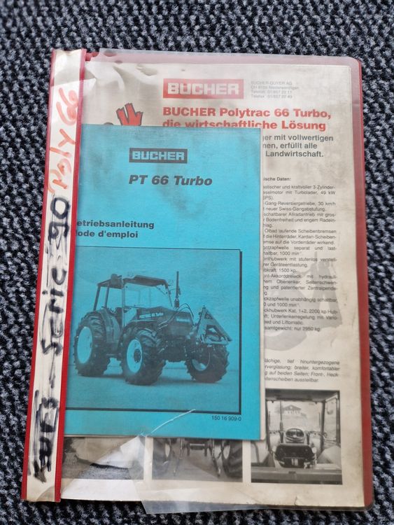 Original Techn. Unterlagen Bucher Polytrac PT66 Traktor (Gebraucht) in ...