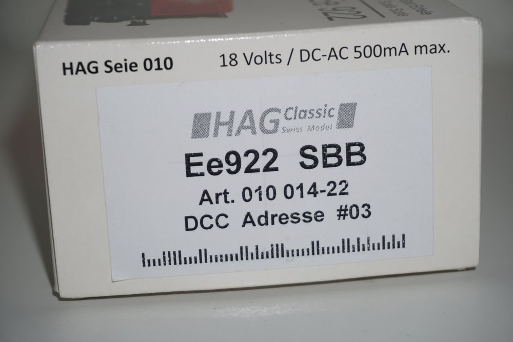 HAG Classic 010 014-22 - SBB Ee 922 Papamobil digital H0/DC (Gebraucht) in Matten b. Interl für ...