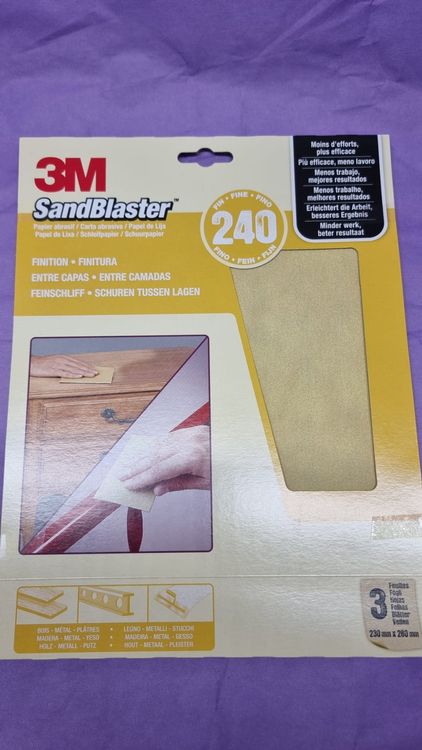 3M Sandblaster Feinschliff Schleifpapier 240 Körnung (Neu und ...
