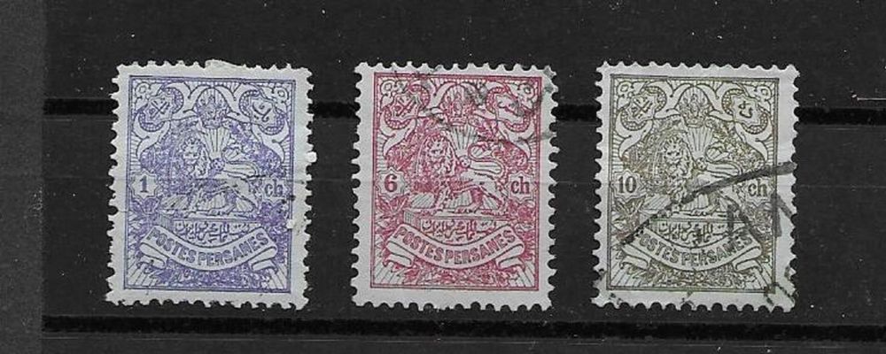 Iran 1907: Wappen 3 Werte (Gebraucht) in Zürich für CHF 0.9 – mit ...