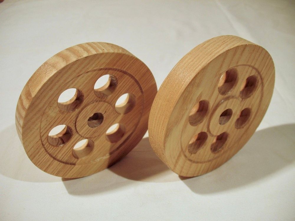 2 Zier Räder Massiv Holz Esche für Fahrzeuge Wagen Basteln (Gebraucht ...