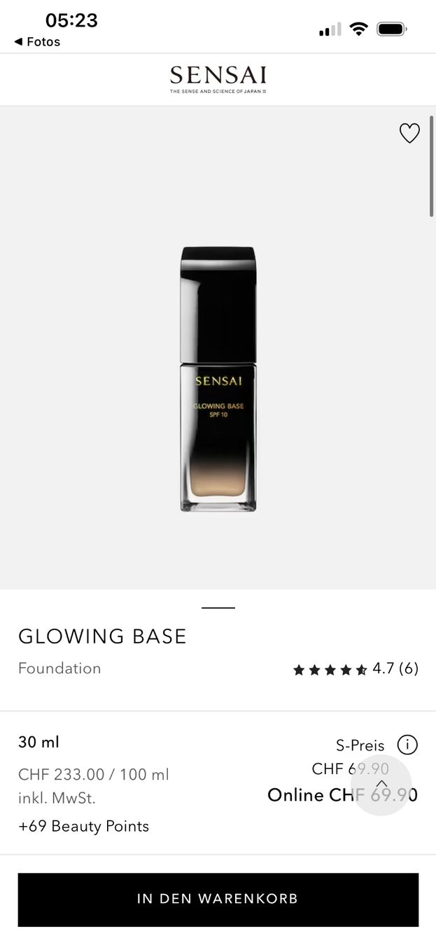 Sensai Glowing Base, SPF 10, 30ml - Top Zustand für den S... (Neu und ...