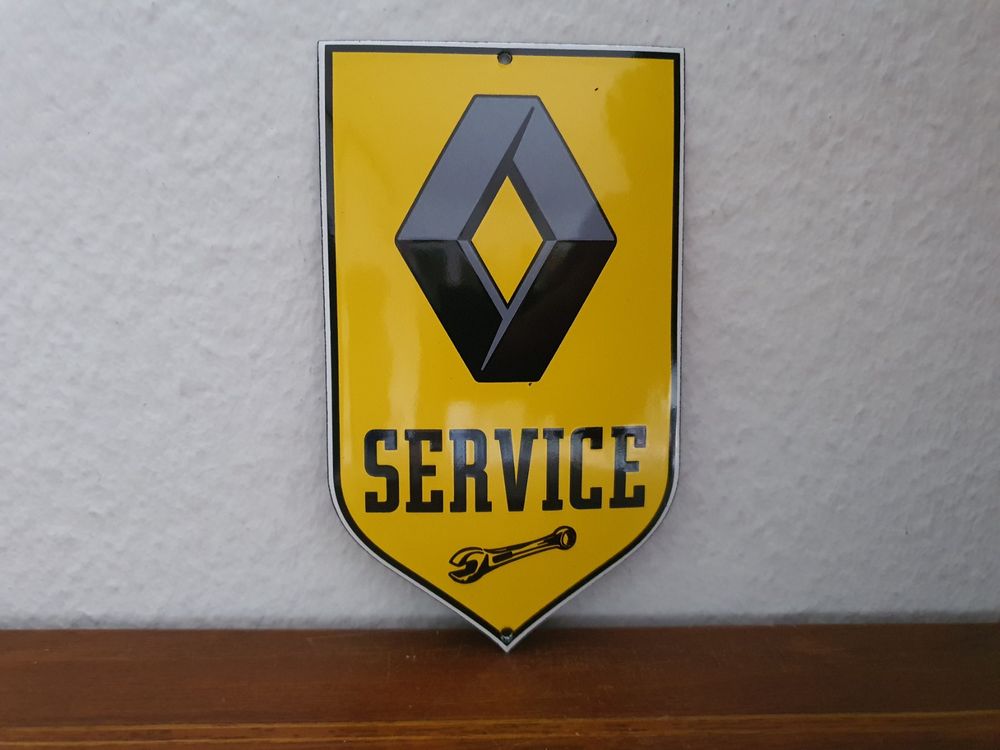 Emailschild Renault Service Logo Werkstatt Emaille Schild (Neu (gemäss ...
