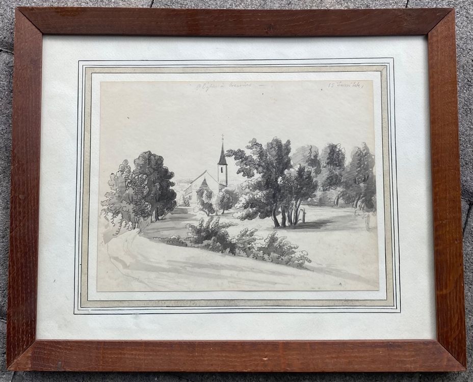 Antike Landschaft Aquarell Unleserlich Signiert Beschriftet | Kaufen auf Ricardo