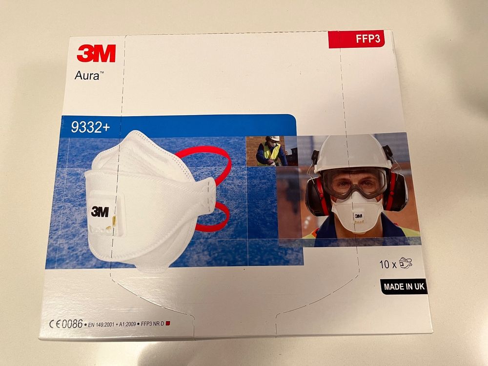 3M - Atemschutzmaske Aura 9332+ FFP3, 10 Stück (Neu und ...