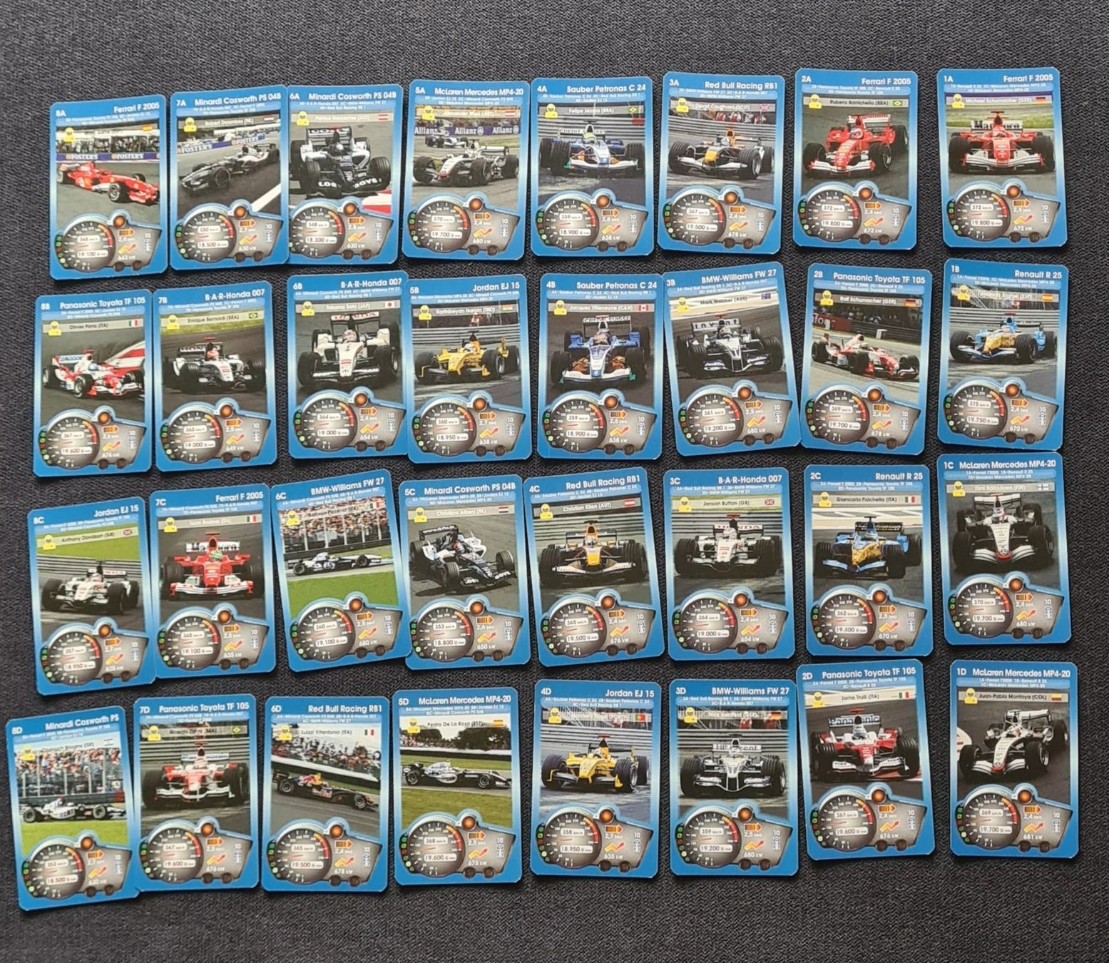 Formel 1 Rennwagen Quartett Mega Trumpf Piatnik Kartenspiel (Neu ...