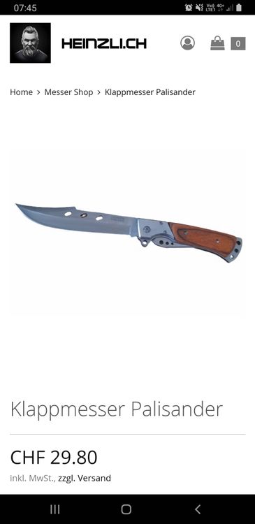 Klappmesser Palisander (Neu und originalverpackt) in Henggart für CHF 35 – mit Lieferung auf ...