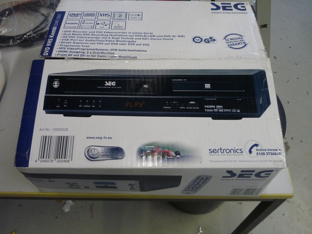 VHS + DVD Player Kombiegerät Recorder SEG DVR 1051 (Gebraucht) in ...