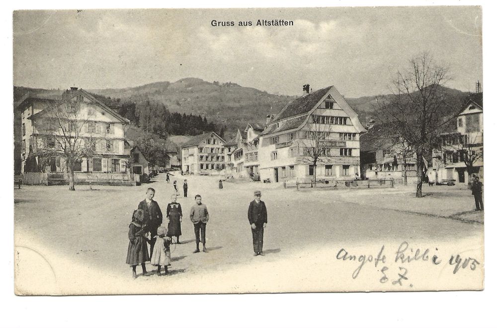 Gruss aus Altstätten (SG) Gasthaus zur Linde - belebt - 1905 (Gebraucht) in Engelburg für CHF 13 ...