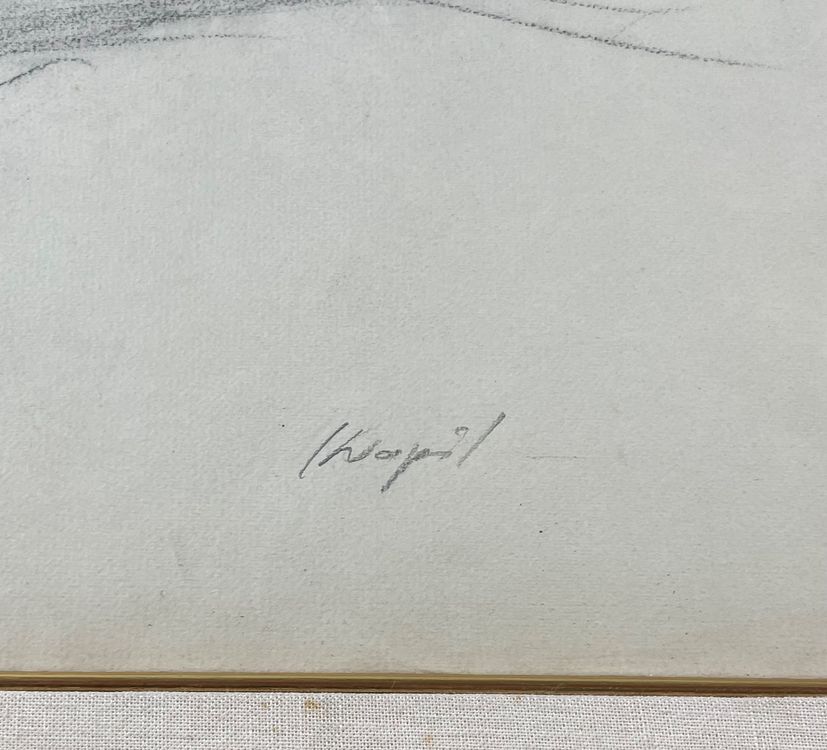 Sitzende Frauenakt grosse Zeichnung unleserlich Signiert | Kaufen auf Ricardo