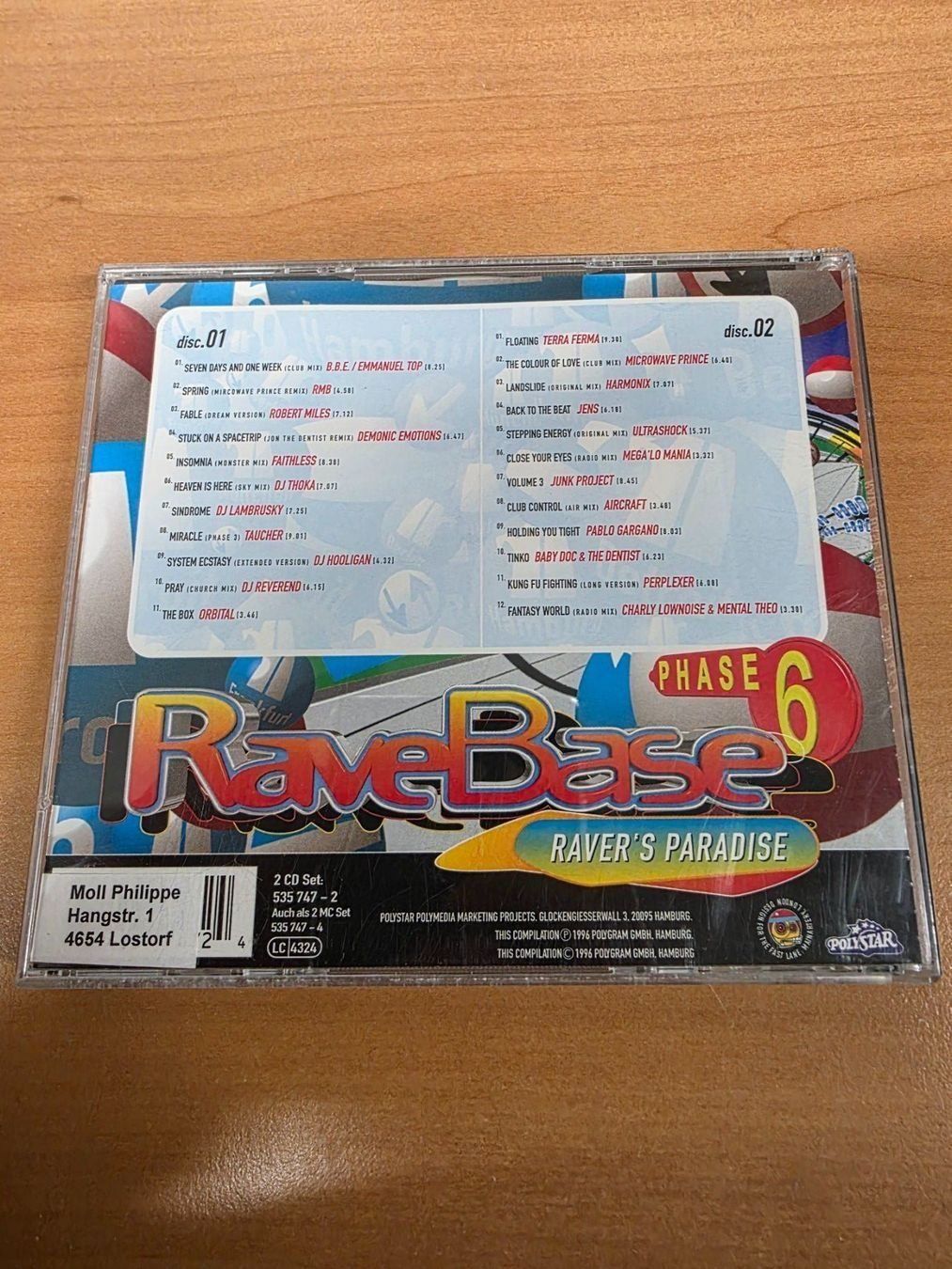 CD - Various – RaveBase Phase 6 (1996) (Gebraucht) in Biberist für CHF ...