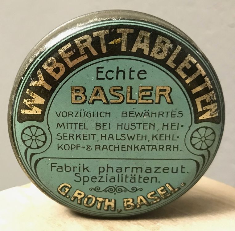 Echte Basler WYBERT Tabletten G. Roth Basel - Alte Blechdose | Kaufen ...