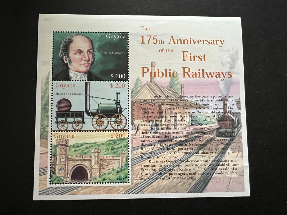 Guyana Guyana first Public Railways Block ** Luxus (D277) (Neu (gemäss ...