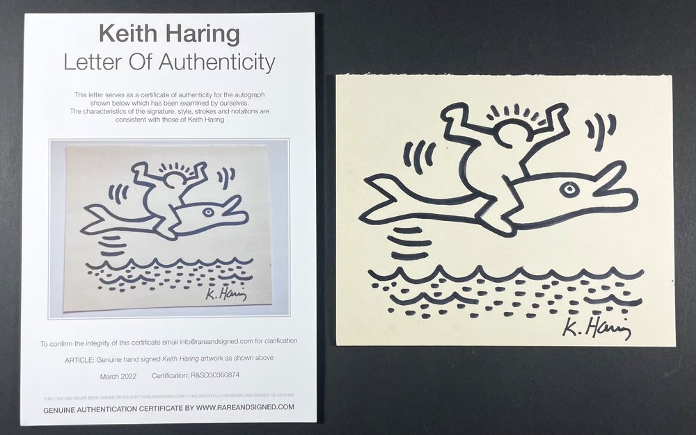 Keith Haring (1958-1990) Filzstift Zeichnung mit Zertifikat | Kaufen ...