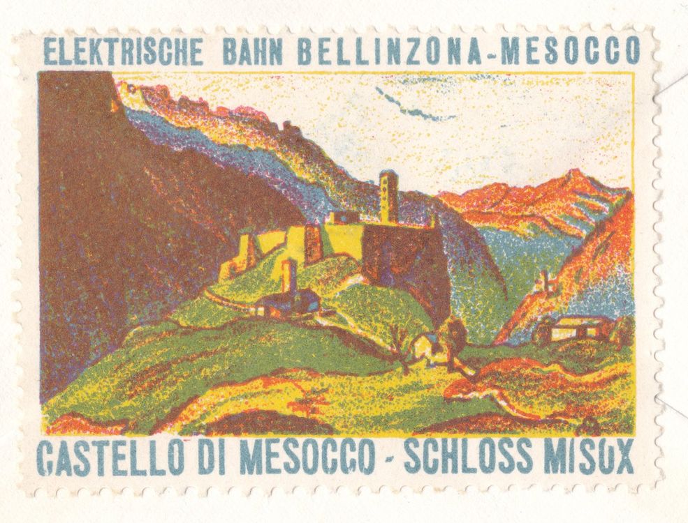 Vignette Bahn Bellinzona-Castello Mesocco 1948 m. Helicopter (Gebraucht ...