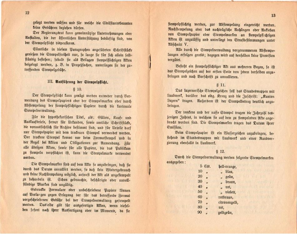 Verordnung - über den Bezug der Stempelabgabe 1897 (Gebraucht) in ...