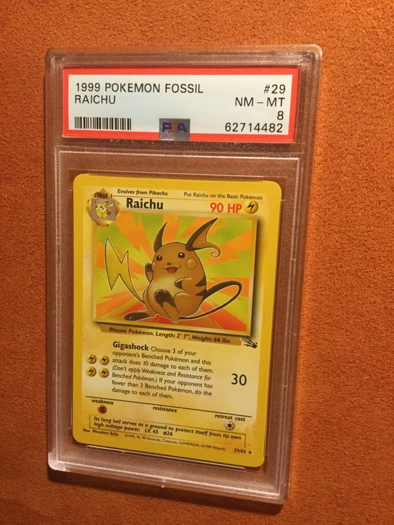 Raichu, Pokemon Fossil (1999), PSA 8 | Kaufen auf Ricardo