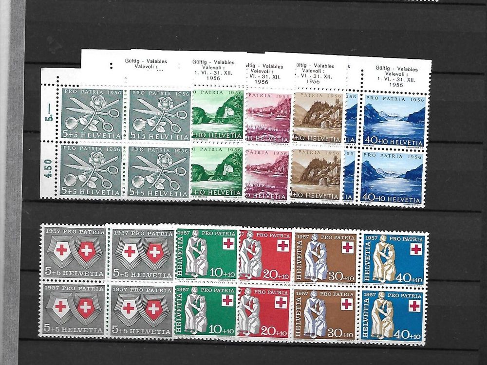 PP ** Viererbl.1956 + 1957 Kat: CHF 120.- (Neu (gemäss Beschreibung)) in Basel für CHF 3 – mit ...