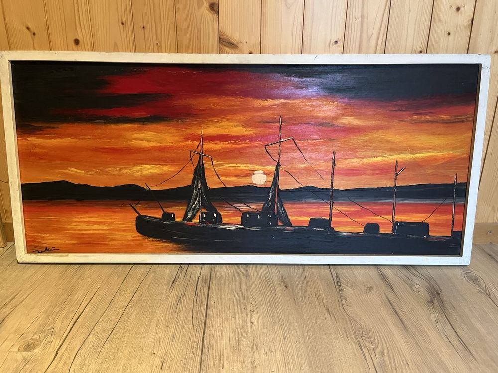 Schönes AcrylbildSonnenuntergang 106 cm / 48cm, Unikat | Kaufen auf Ricardo