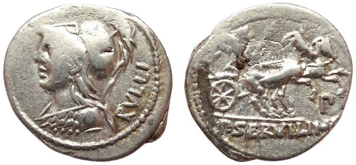 P. Servilius M.f. Rullus silver denarius (100 BC) (Gebraucht) in La ...
