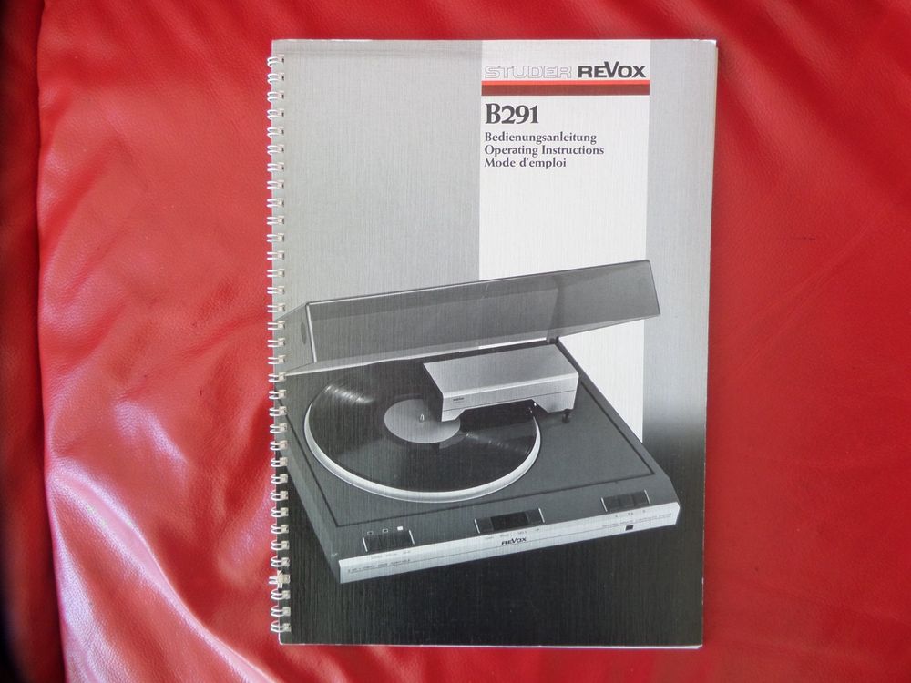 Revox B291 Plattenspieler Bedienungsanleitung Top Zustand! (Neu (gemäss ...